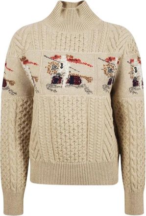 Burberry Femme, Pulls, Beige, Taille: 40 FR Col roul&eacute;s