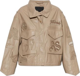 AllSaints Femme, Vestes, Beige, Taille: 40 FR Leather Vestes
