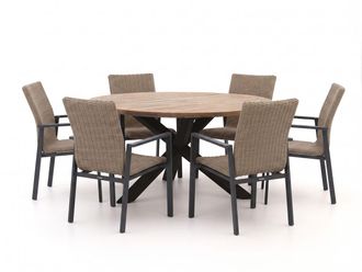 Manifesto Furniture Manifesto Villongo/ROUGH-Y &oslash;150cm dining tuinset 7-delig stapelbaar
