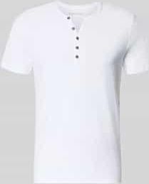 Mc Neal T-Shirt mit V-Ausschnitt und Knopfleiste