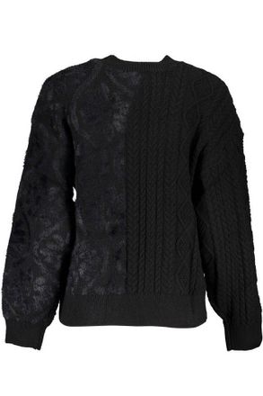Desigual Strickpullover Stylischer Damen Rollkragenpullover in Schwarz mit Details und Logo