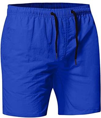 Generic Short de bain d&eacute;t&eacute; multifonction pour homme - 5 minutes - Couleur unie - Pour la plage, le sport, le fitness, les vacances, bleu, XXL