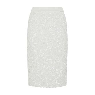 P.A.R.O.S.H. Copper Openwork Skirt - - Skirts - Damen - Wei&szlig; - XS