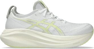 Asics Herren Gel-Nimbus 27 Sneaker, White/Huddle Yellow, 44.5 EU