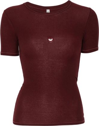 BASERANGE Heart-cutout Ribbed T-shirt