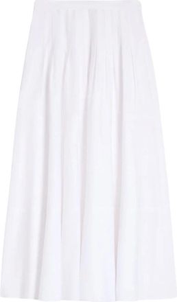 Max Mara Femme, Jupes, Blanc, Taille: 38 FR Midi Skirt