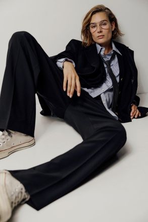 Gerard Darel Pantalon large de tailleur - CARO - Noir