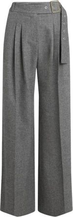 Karl Lagerfeld Femme, Pantalons, Gris, Taille: 36 FR Pantalon Large en M&eacute;lange de Laine
