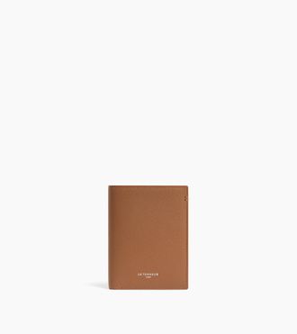 Le Tanneur Portefeuille vertical zipp&eacute; moyen mod&egrave;le Lucien en cuir grain&eacute;