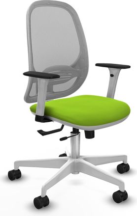 Piqueras y Crespo Schreibtischstuhl f&uuml;r Telearbeit mit 1D-Armen, h&ouml;henverstellbare Lendenwirbelst&uuml;tze, ausgestattet mit Syncro/Traslack und Schneideschaum, Grau/Pistazi