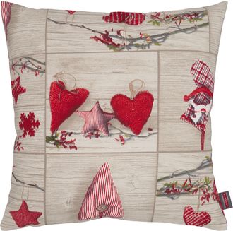 Hossner Kissenbezug Kissenh&uuml;lle Weihnachten Kissen Weihnachtskissen Landhaus Beidseitig Waschbar Rei&szlig;verschluss (40 x 40 cm)