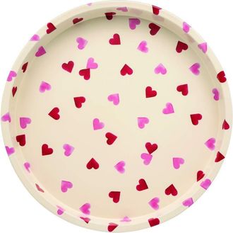 Emma Bridgewater Pink Hearts Tablett mit hohem Rand und rosa Herzen