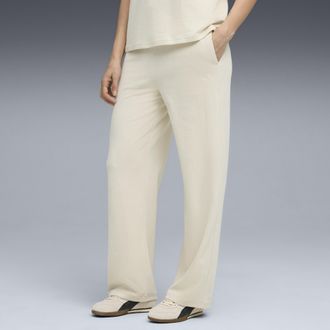 Puma Pantalon droit en velours c&ocirc;tel&eacute; Essentials Elevated Femme, V&ecirc;tements, Blanc, XL