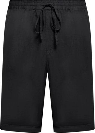120% Lino Homme, Shorts, Noir, Taille: M Bermuda Linen Shorts