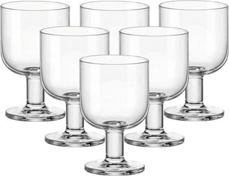 Bormioli Rocco Hosteria 091236 Lot de 6 verres &agrave; pied moyen, verre, 20 cl