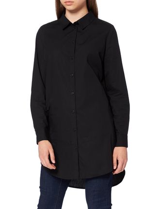 Pieces Damen Pcnoma Long Shirt Noos Bc Bluse, Schwarz, XS EU