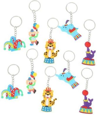 BESPORTBLE 10 pi&egrave;ces Porte-cl&eacute;s Carnaval Th&egrave;me Spectacle avec Pendentifs Uniques D&eacute;corations Color&eacute;es et Durables pour Sacs et Cl&eacute;s
