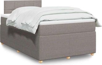 vidaXL Boxspringbett mit Matratze Taupe 120x200 cm Stoff Vidaxl