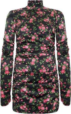 Dolce & Gabbana Small Rose Bouquets-Print Long Satin Dress - - Dresses - Damen - Mehrfarbig - XS