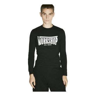 032c Langarmshirt mit Grafikdruck aus Baumwolle - - Tops - Herren - Schwarzk - L