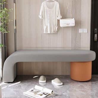 Generic Moderne Bank Aus Massivholz, 99,9 cm, Schwarz. Eine Gepolsterte Schuhbank for Den Eingangsbereich Mit Sitzfläche Aus Mikrofaserleder, Keine Montage Er