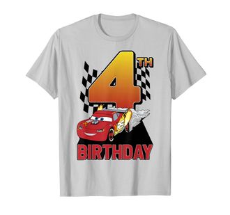 Disney Pixar Cars Lightning McQueen 4th Birthday Peel Out T-Shirt