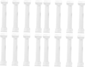 Pretyzoom 16 STK R&ouml;mischer S&auml;ulenschmuck Villa Rom S&auml;ulen und S&auml;ule Stangen r&ouml;mische Kuchenebenen kuchenst&auml;nder R&ouml;mische S&auml;ulen Dekoration wei&szlig;er Tortenst&auml;nder 