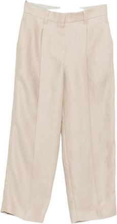Brunello Cucinelli Plissierte Hose mit weitem Bein - - Trousers - Damen - Beige - M