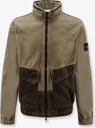 Stone Island Organic cotton jacket with nylon hood - STONE ISLAND - gender_Man