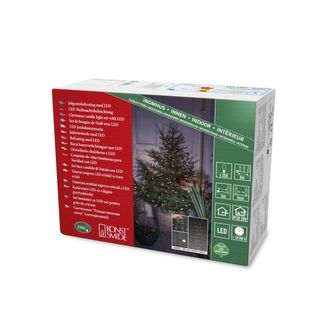 Konstsmide LED Baummantel mit Ring Ø 11, mit Globes, 5 Stränge à 50 Dioden, vormontiert, 250 bernsteinfarbene Dioden, 30V Innentrafo, grünes Kabel - 6369-820