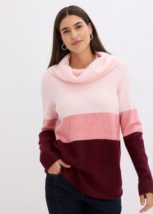 Bonprix Rollkragenpullover mit Elasthan-Anteil, mit Wasserfallkragen, lockere Passform