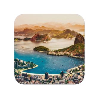 Fabulous Untersetzer aus Kork - Rio De Janeiro Brasilien Stadt Meer - 1 Stück (95 x 95 mm)