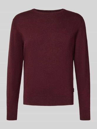 Bugatti Strickpullover mit gerippten Abschl&uuml;ssen