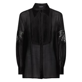 Elena Miro Femme, Blouses et Chemises, Noir, Taille: 42 FR Camicia