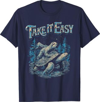 Symbiosis Supply Co. Take It Easy Sloth and Turtle Funny Speed T-Shirt