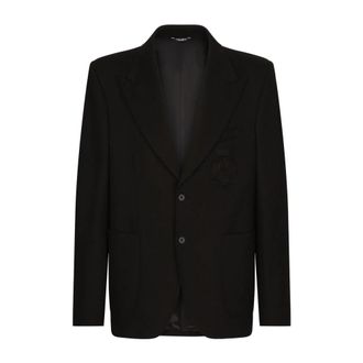 Dolce & Gabbana Eleganter Logo-Patch Blazer - - Jackets - Herren - Schwarzk - L