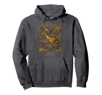 Game of Thrones House of the Dragon Gold & Fire & Blood Pullover Hoodie