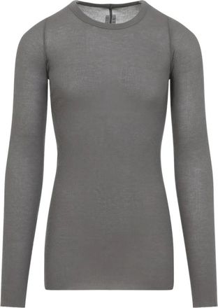 Rick Owens Homme, Pulls, Gris, Taille: M Rib LS T-shirt