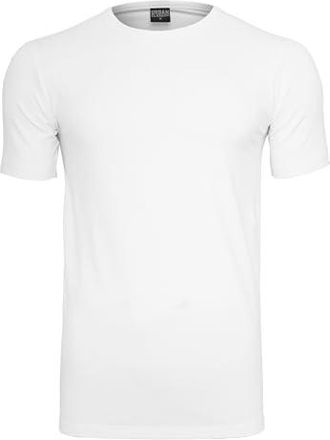 Urban Classics T-Shirt Moulant en Stretch Homme T-Shirt Manches Courtes Blanc XL