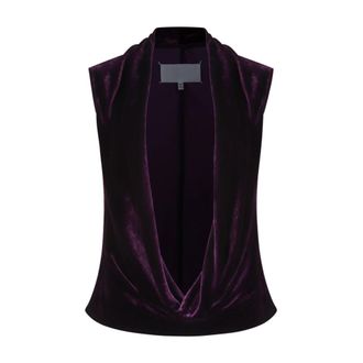 Maison Margiela Samttop mit Drapierung - - Tops - Damen - Lila - 2XS