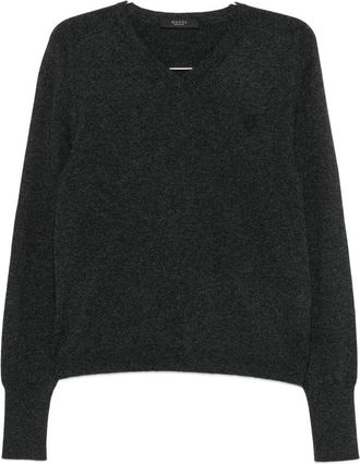 Gucci V-neck Logo-embroidered Sweater