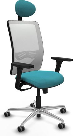 Piqueras y Crespo Zulema Schreibtischstuhl mit R&uuml;ckenlehne und 3D-Armlehnen, h&ouml;henverstellbare Lendenwirbelst&uuml;tze und festes Kopfteil, ausgestattet mit 3 Positionen, We