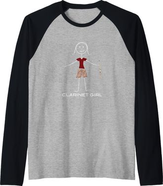 Whyitsme Design Lustiges Damen Klarinettenm&auml;dchen Klarinettenspieler Klarinettenspieler Raglan