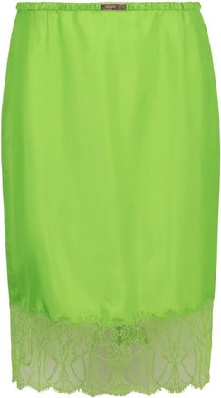 Gucci Viskose-Twill-Rock mit floraler Spitze - - Skirts - Damen - Gr&uuml;n - M