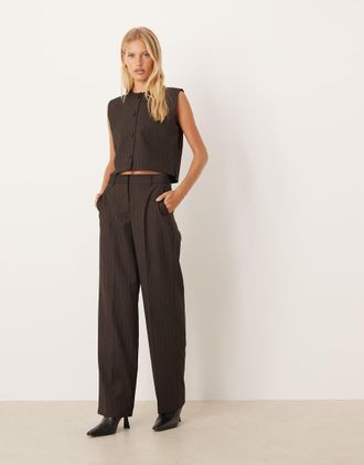 Jack & Jones Pantalon densemble &agrave; fines rayures - Marron-Brown