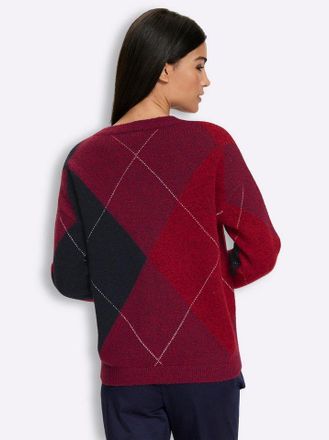 Heine Strickpullover Pullover Langarm Intarsien, Rippoptik