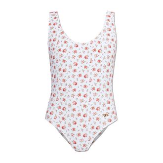 Dolce & Gabbana Kleiner- rosafarbener Einteiliger Badeanzug mit Print - - Swimwear - Damen - Wei&szlig; - S