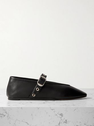 Le Monde Beryl Stella Mary-jane-ballerinas Aus Leder Mit &Ouml;sen - Schwarz