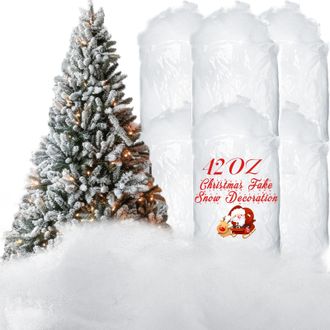 Tatuo Weihnachten Kunstschnee Dekor K&uuml;nstliche Schnee Faser Flauschige Schnee Innen Schnee f&uuml;r Weihnachtsbaum Winter Mantel Dorf Geburt Weihnachten Anzeige 