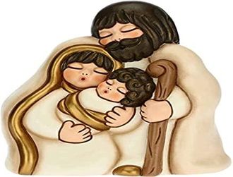 Thun Heilige Familie - Weihnachtsdekoration Haus - Mittelgroßes Format - Keramik - 14,5 x 9,5 x 16 cm